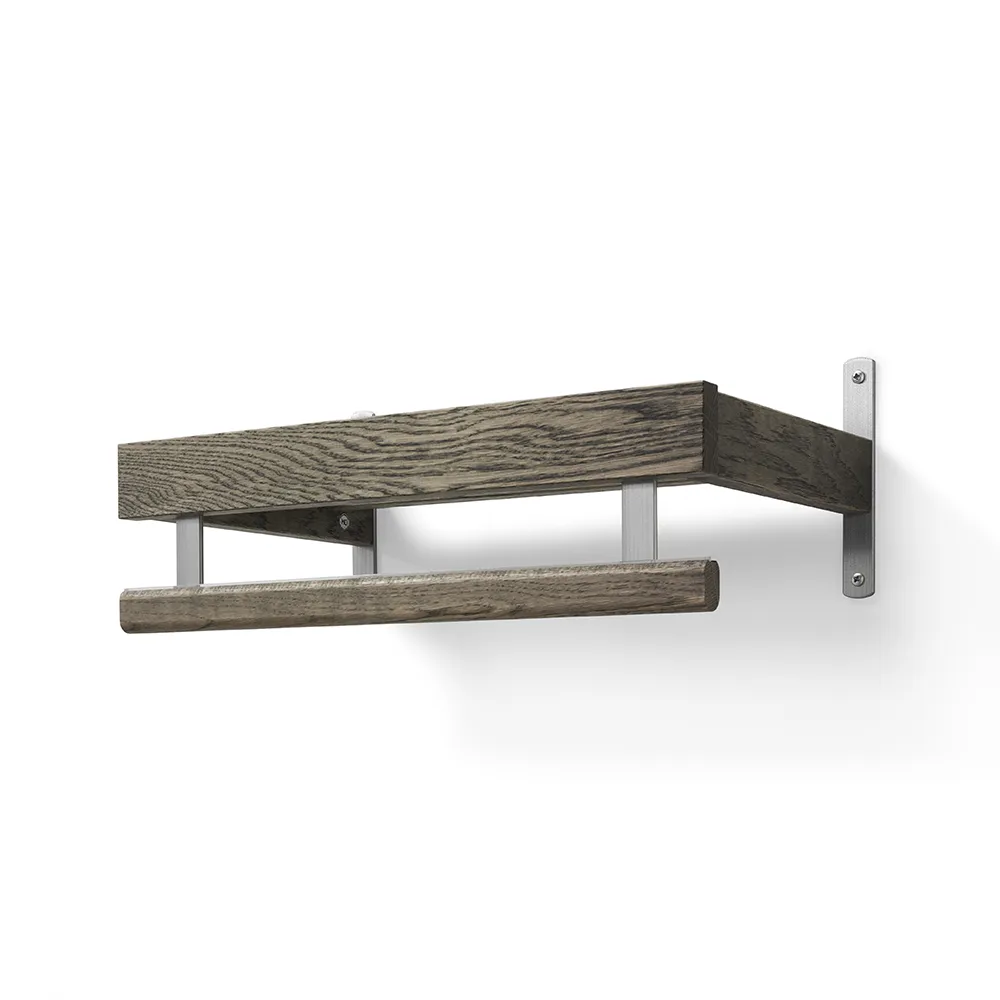 Oscarssons Möbel Nadja Hattehylde 50 cm 1 niveau Røget Eg/Grundstål | Køb fra Hulténs